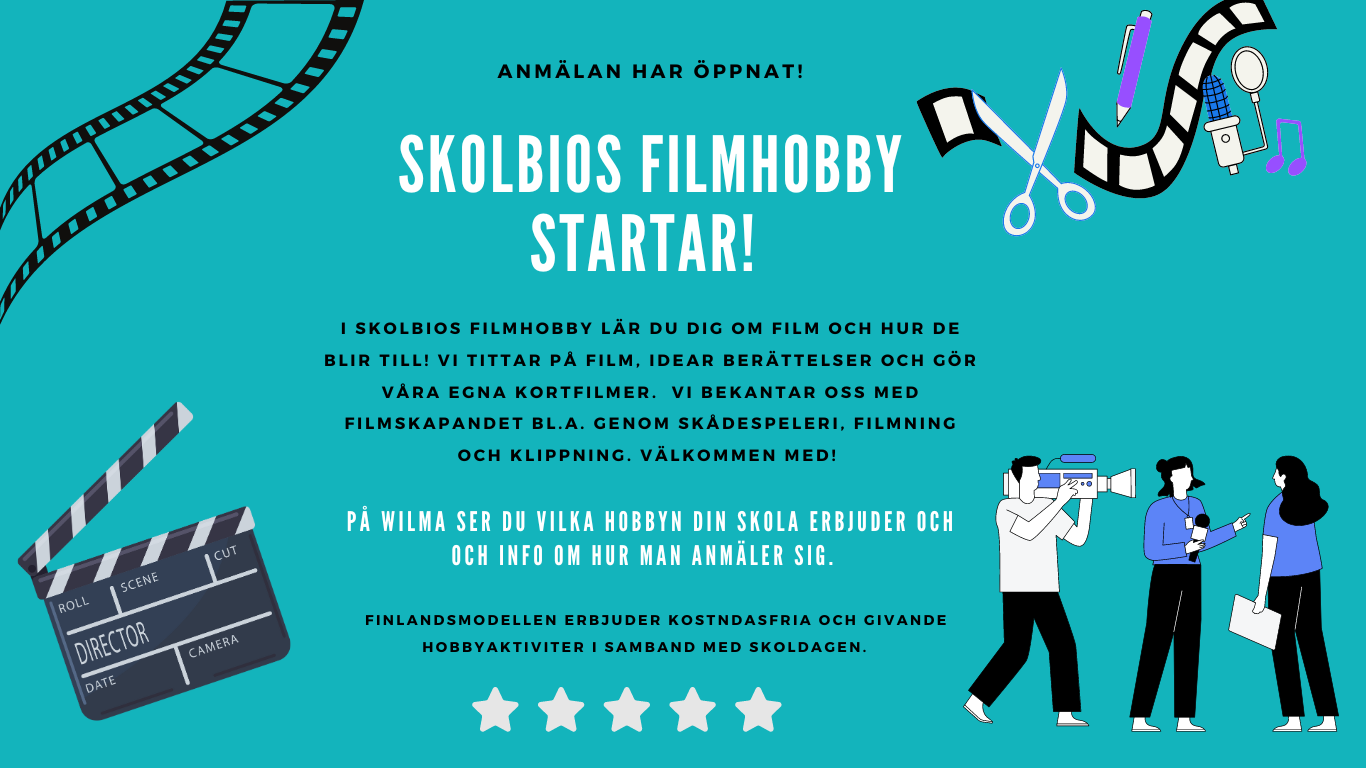 Skolbios filmhobby 2024-2025 - anmälan har öppnat! - Kelaamo